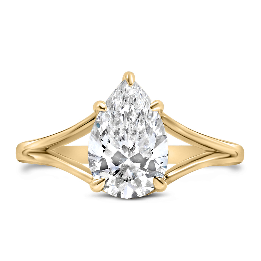 Solitaire Engagement Ring with 2.00 Carat Lab Created Diamond in 14kt ...